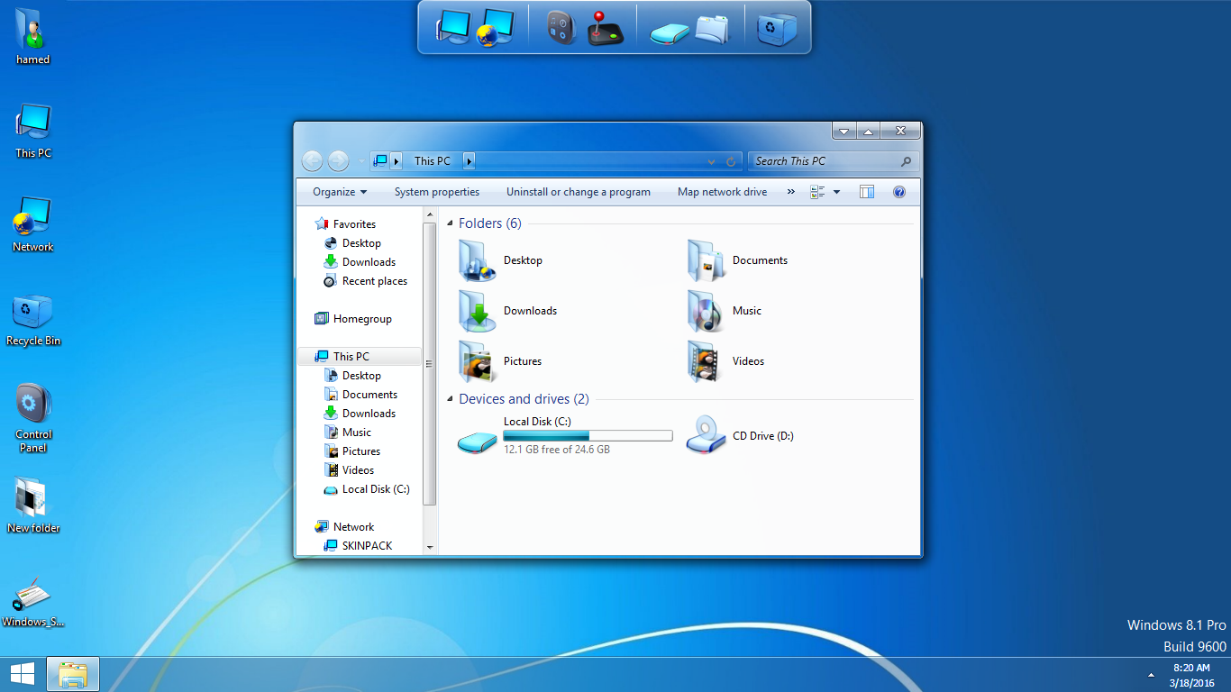 Crystal SkinPack for Win7/8/8.1 – SkinPack