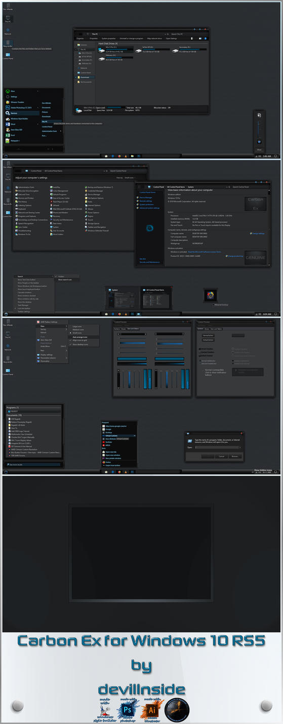 Carbon Ex for Windows 10 - Skin Pack