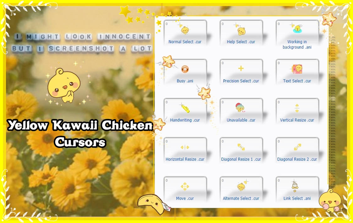 SkinPackTheme for Windowsyellow_kawaii_chicken_cursors_by_mimi_destino ...
