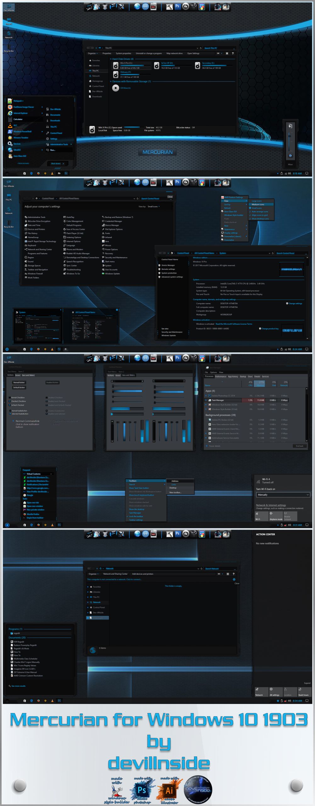 Mercurian for Windows 10 - SkinPack