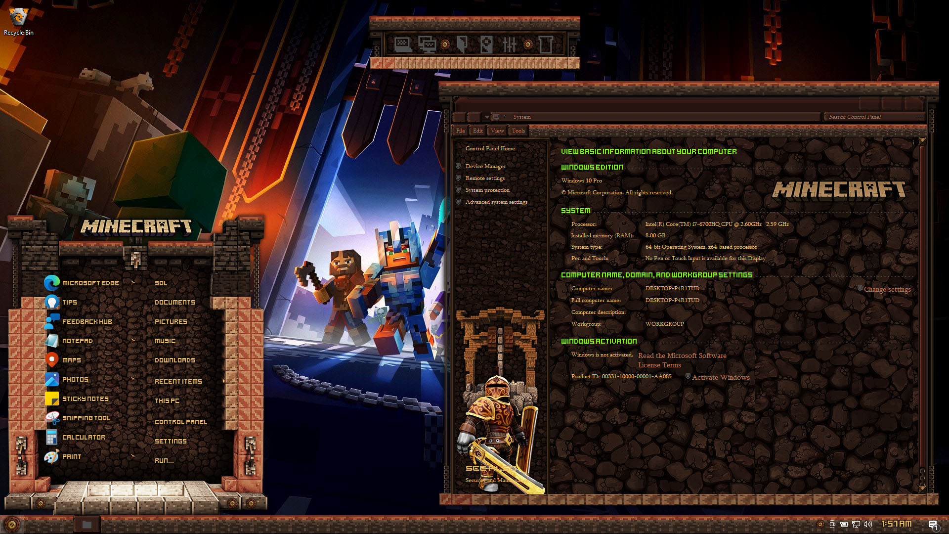 MINECRAFT Premium SkinPack for Windows 11 and 10 - SkinPack