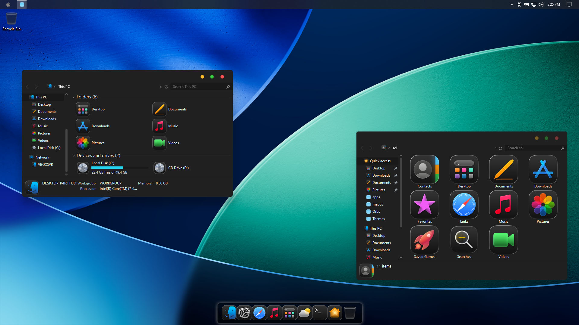 iOS 26 Dark SkinPack for Windows 11 and 10 - SkinPack