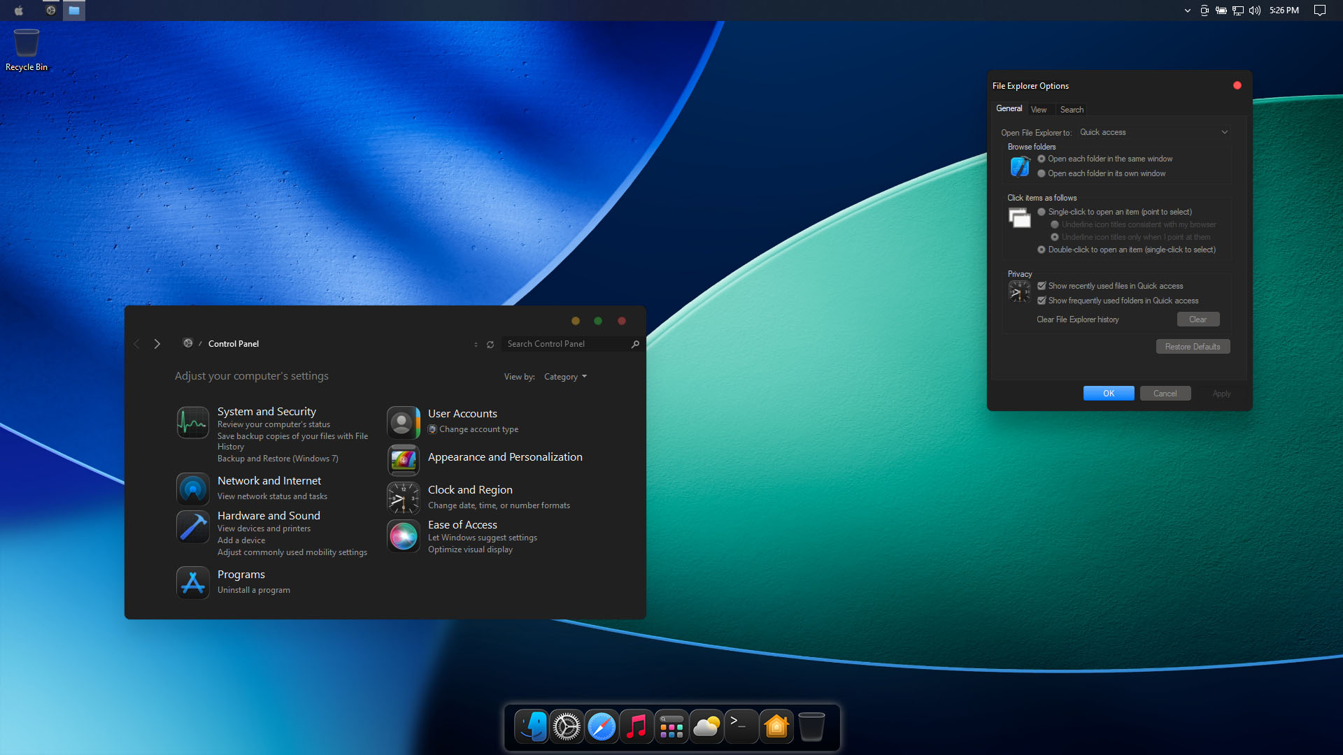 iOS 26 Dark SkinPack for Windows 11 and 10 - SkinPack