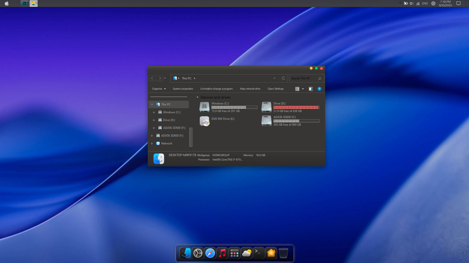 macOS 26 Tahoe Dark SkinPack for WindowBlinds - SkinPack