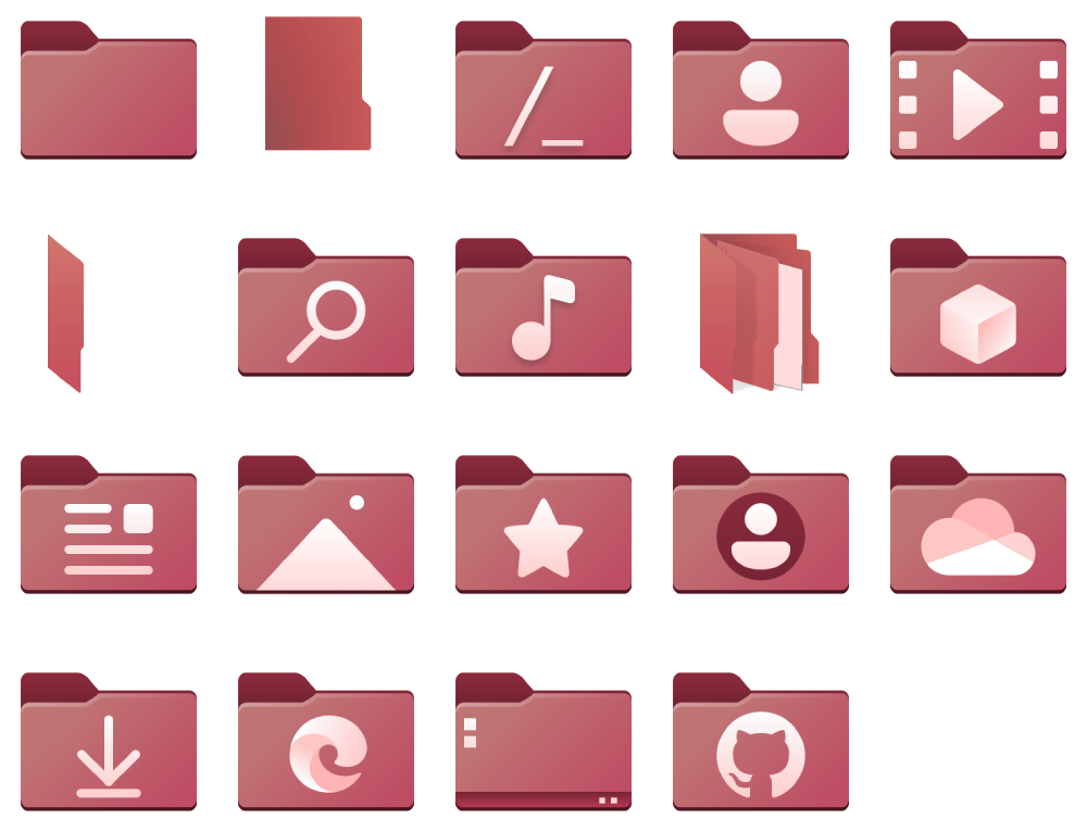 Windows 11 Pink Folder Icons - SkinPack