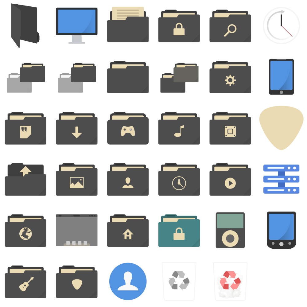 Tela Gruvbox IconPack 7TSP - Skin Pack