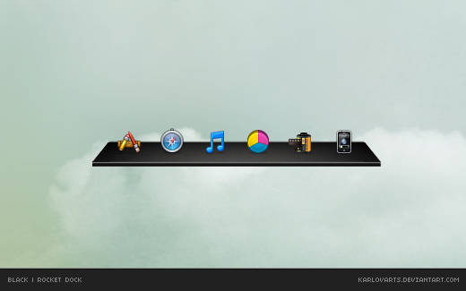 Black for RocketDock - SkinPack