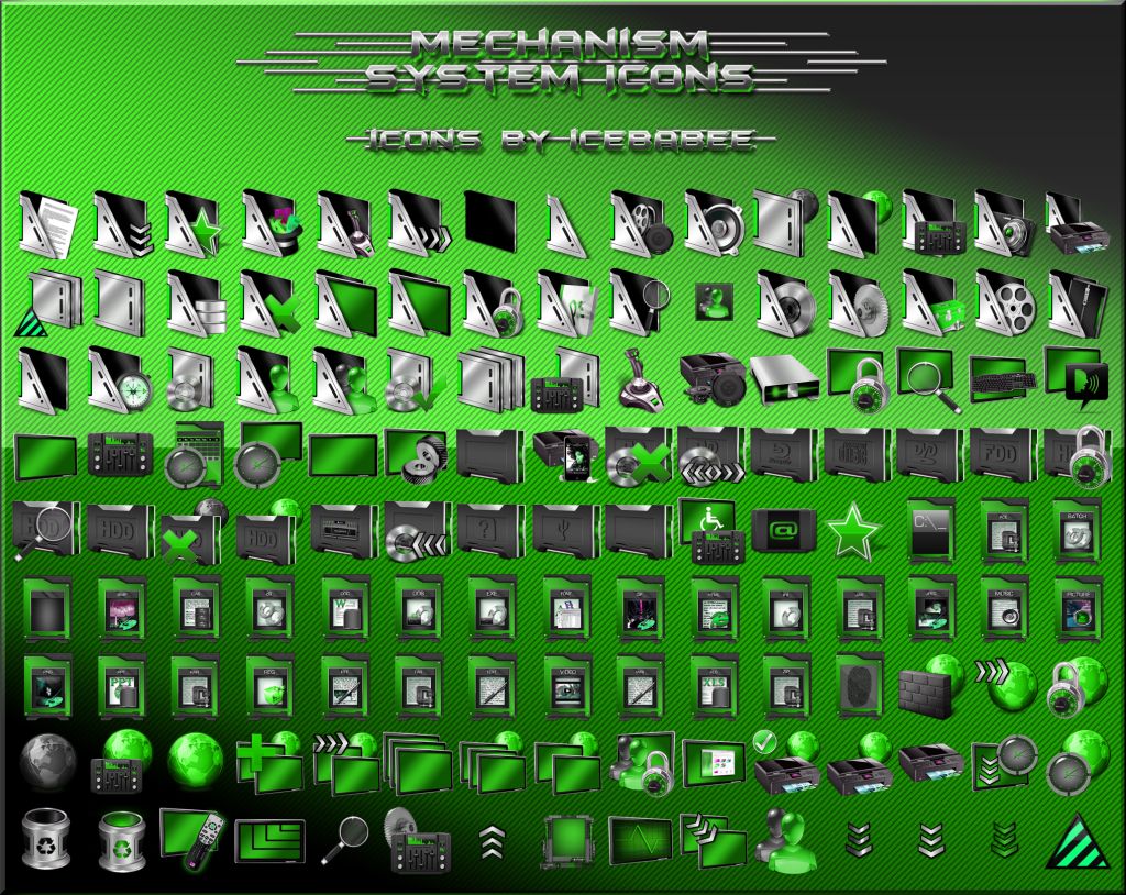 Mechanism Green Main Icons - SkinPack